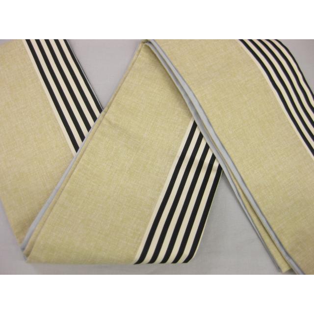 仕立て上り レトロな半幅 ベージュ白黒ストライプ 細帯 neko-36 : 花水木ヤフーショップ - 通販 - Yahoo!ショッピング