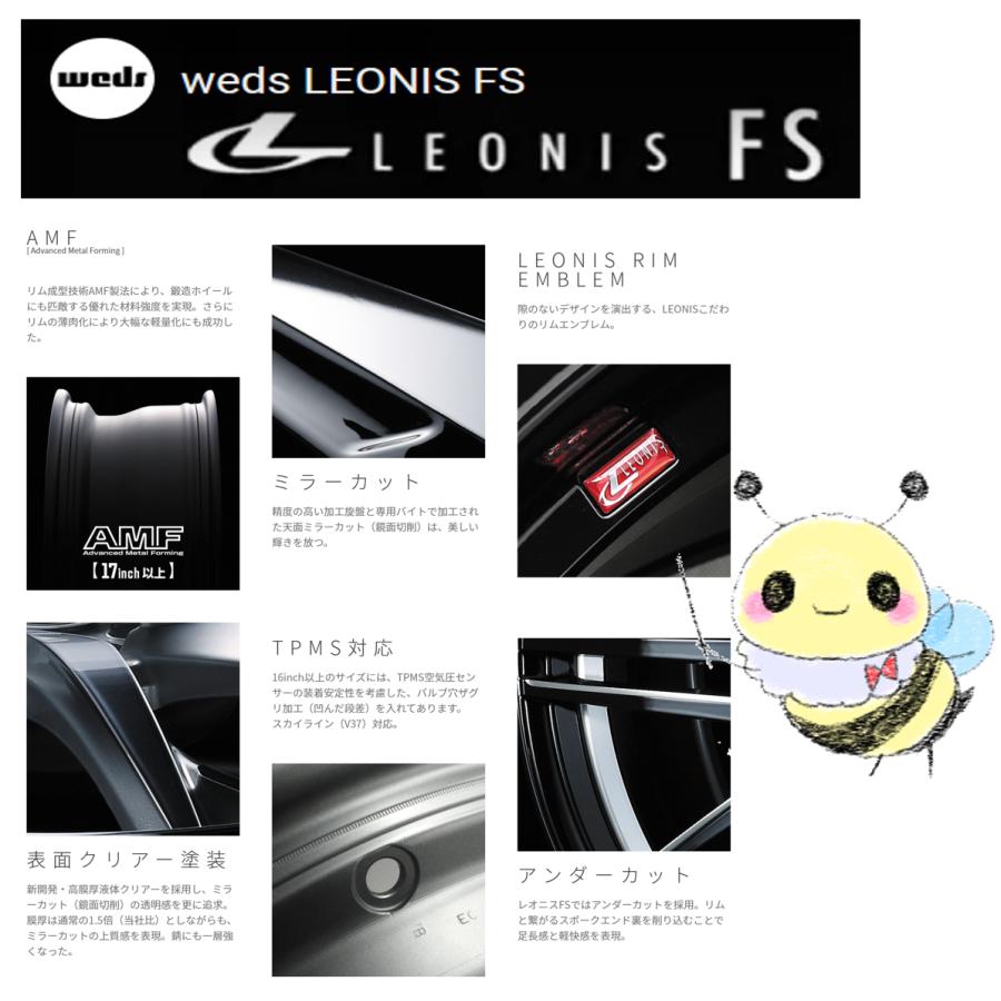 WEDS 【Weds/ウェッズ】レオニス FS 16インチ 16x5.0J 4/100 INSET:45 パールブラックミラーカット(PBMC) 1本 新品 アルミホイール LEONIS ...