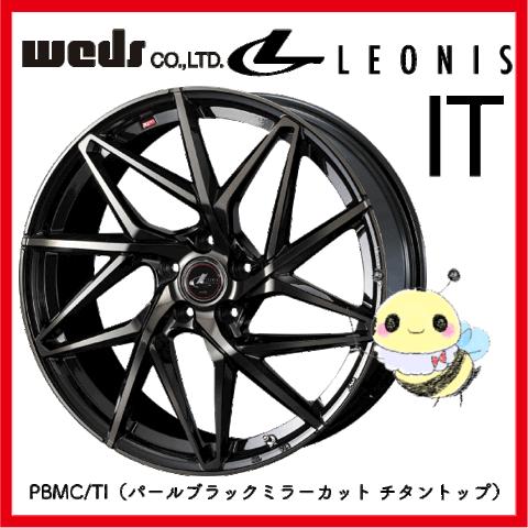 WEDS 【Weds/ウェッズ】レオニス IT 17インチ 17x6.5J 4/100 INSET:50 パールブラックミラーカット/チタントップ(PBMC/TI) 1本 新品 アルミホイール ...