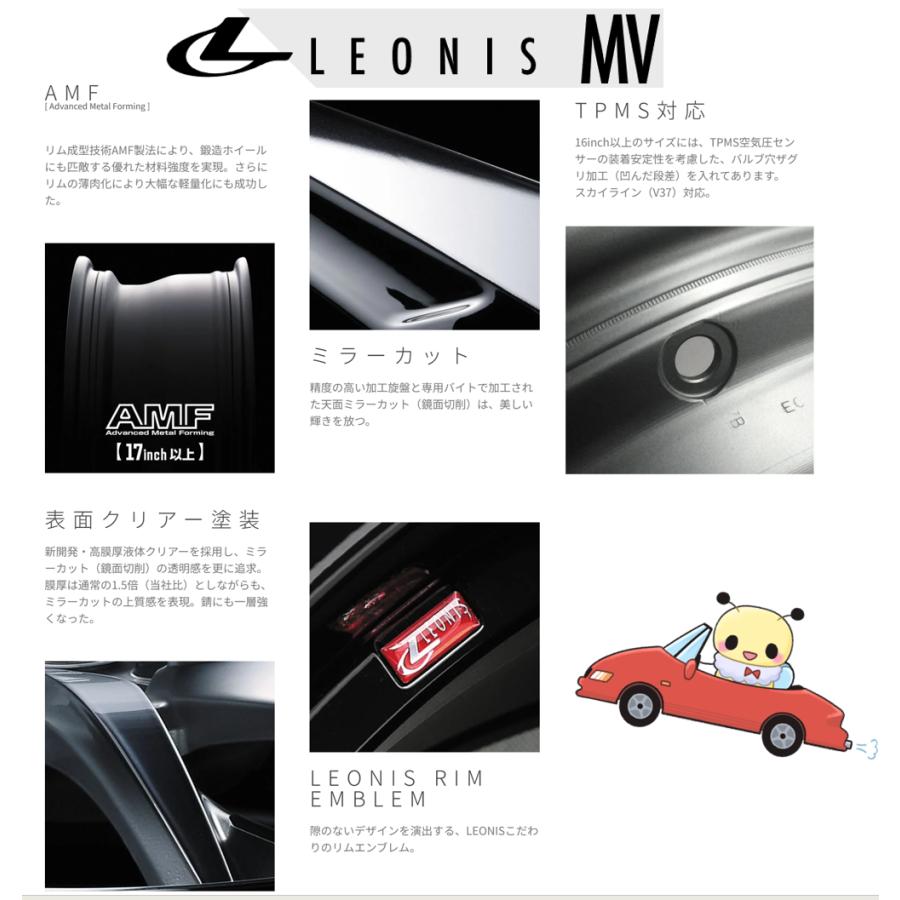 WEDS 【Weds/ウェッズ】レオニス MV 15インチ 15x4.5J 4/100 INSET:45 パールブラックミラーカット(PBMC) 1本 新品 アルミホイール LEONIS ...