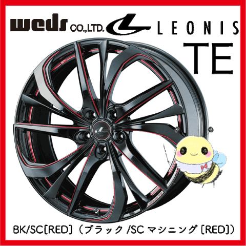 WEDS 【Weds/ウェッズ】レオニス TE 19インチ 19x8.0J 5/114.3 INSET:35 ブラック/SCマシニング/レッド(BK/SC(RED) 1本 新品 アルミホイール ...