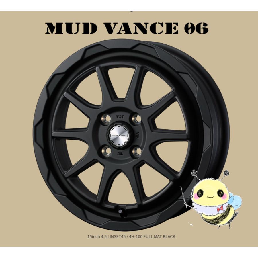 WEDS 【Weds/ウェッズ】MUD VANCE 06 14インチ 14x4.5J 4/100 INSET:45 フルマットブラック（FULL MAT BLACK） 1本 新品 アルミ ...