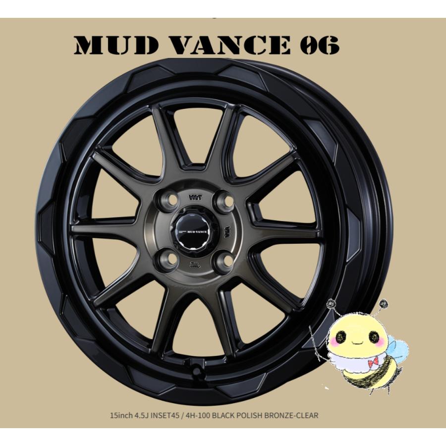 WEDS 【Weds/ウェッズ】MUD VANCE 06 15インチ 15x4.5J 4/100 INSET:45 ブラックポリッシュブロンズクリア（BLACK POLISH ...