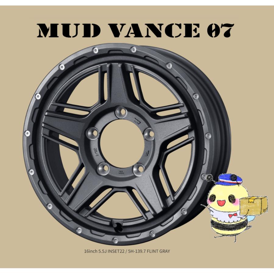 WEDS 【Weds/ウェッズ】MUD VANCE 07 14インチ 14x4.5J 4/100 INSET:45 フリントグレイ（FLINT GRAY） 1本 新品 アルミホイール : はち ...