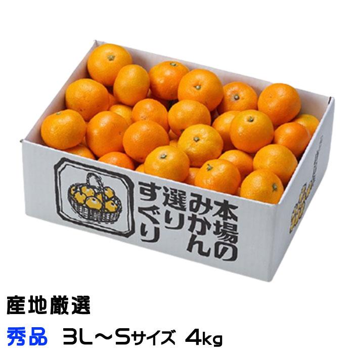 みかん 温州みかん 産地厳選 秀品 3L〜Sサイズ 4kg 蜜柑 ミカン ギフト お取り寄せ : はちやフルーツ - 通販 - Yahoo!ショッピング