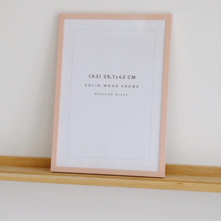 POSTER & FRAME | SOLID WOOD FRAME (rose pink) | A3 ポスターフレーム 送料無料 額縁 オーク ...