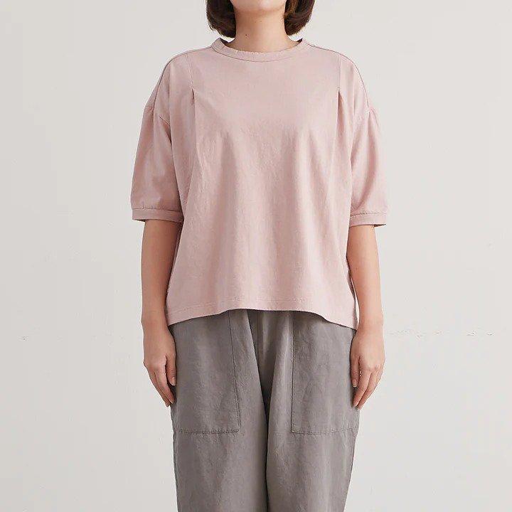 HEAVENLY (ヘブンリー) | COTTON LINEN TUCK WIDE T-SHIRT (green) トップス シンプル お洒落 ...