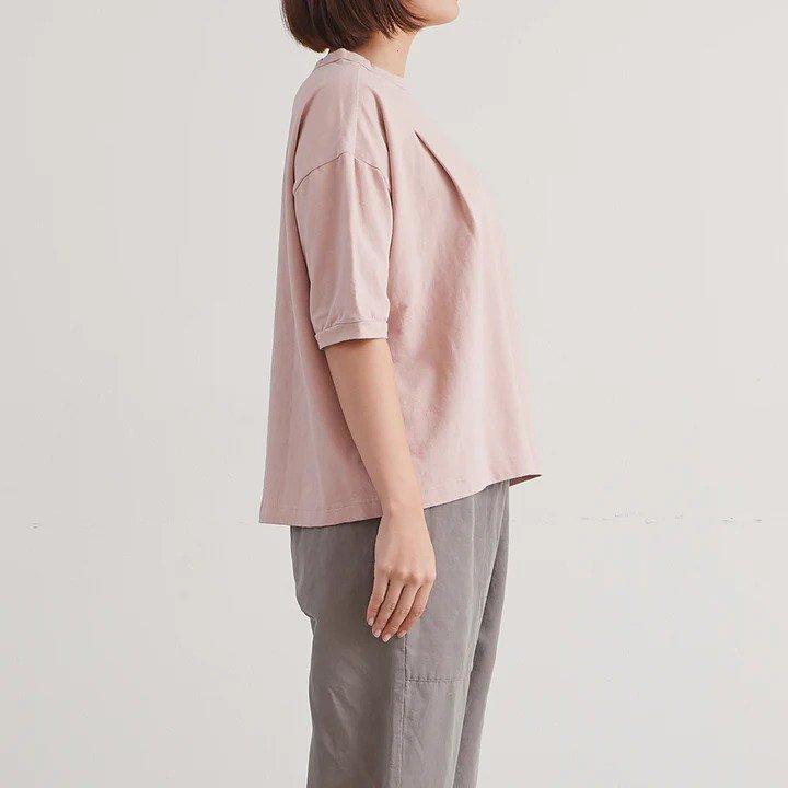 HEAVENLY (ヘブンリー) | COTTON LINEN TUCK WIDE T-SHIRT (green) トップス シンプル お洒落 ...