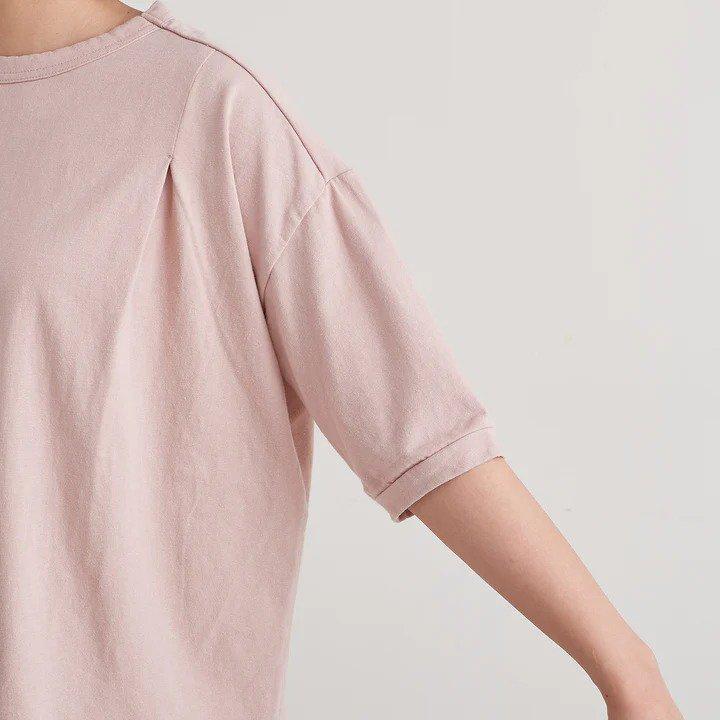 HEAVENLY (ヘブンリー) | COTTON LINEN TUCK WIDE T-SHIRT (green) トップス シンプル お洒落 ...