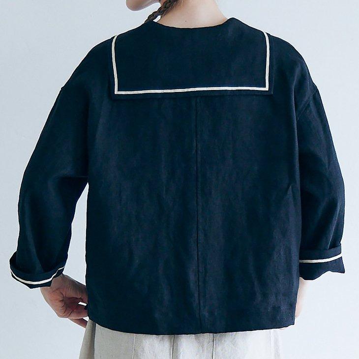 MAGALI | キャンバスリネン・セーラーカラーブラウス (black) ブラウス トップス マガリ : 北欧雑貨と音楽 HAFEN ハーフェン - 通販 - Yahoo!ショッピング