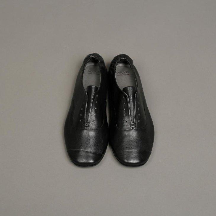 VOLARE (ヴォラーレ) | Leather Flat Shoes "WING LEATHER" (black) size 38 約24cm 靴 シューズ お洒落 : 北欧雑貨と音楽 ...