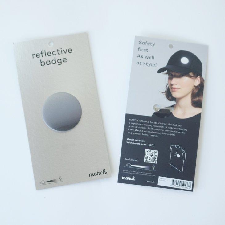 march (マーチ) | reflective badge MAXI (fade black) リフレクティブバッジ 自転車 バッグ ...