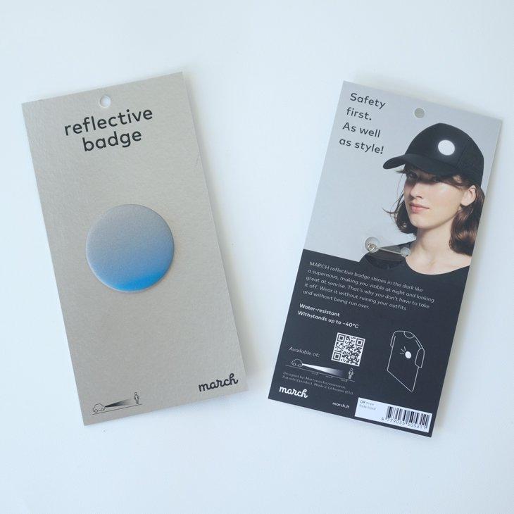 march (マーチ) | reflective badge MAXI (fade blue) リフレクティブバッジ 自転車 バッグ ...