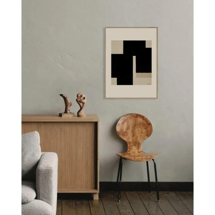 CARO PRINTS | Black Abstract Art Print (ABST-27) アートプリント/アートポスター ...