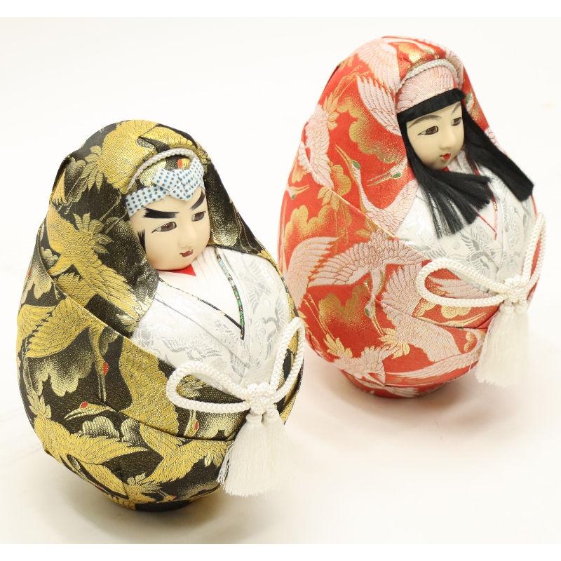 アウトレット品 民芸品 姫だるま 殿・姫ペア 4号 金襴 鶴柄 縁起物 24a-ya-0592 : 正月飾りのつたや - 通販 - Yahoo!ショッピング