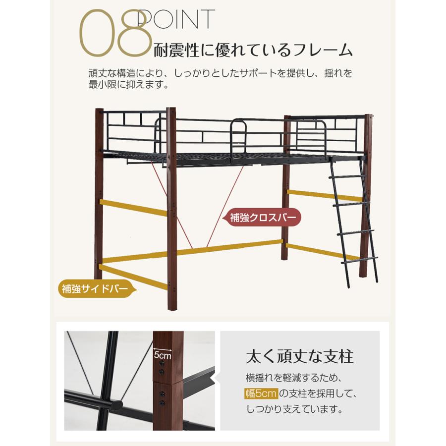 BTM ロフトベッド ロータイプ ロフトベット ミドル 子供 大人用 パイプベッド シングル 宮 コンセント付き ハンガーポール 収納 頑丈 ロフト : 寝具・子供用品専門店HaHaPrice ...