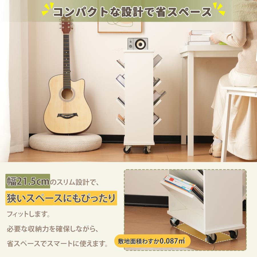 BTM マガジンラック スリム キャスター ディスプレイラック 書類ラック 教科書 雑誌収納 木製 雑誌ラック パンフレットスタンド 絵本ラック 本棚 カタログラック : 寝具・子供用品専門店 ...