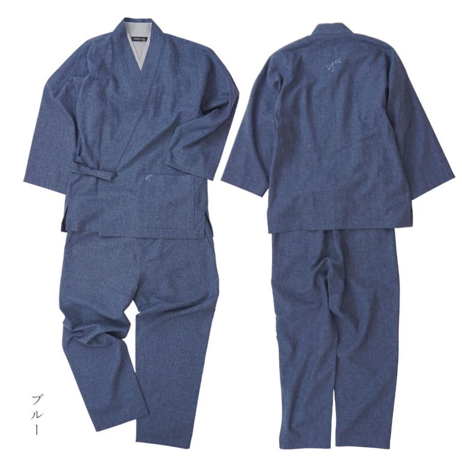 一杢 樹亜羅 作務衣 麻混作務衣 さむえ サムエ 羽織 セット 夏用 男性