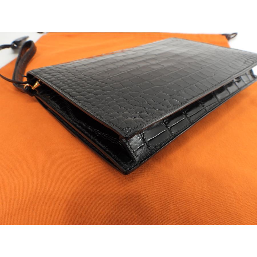 HERMES エルメス ジェット クロコダイル 黒 セカンドバッグ HERMES エルメス ジェット クロコダイル 黒 セカンドバッグ