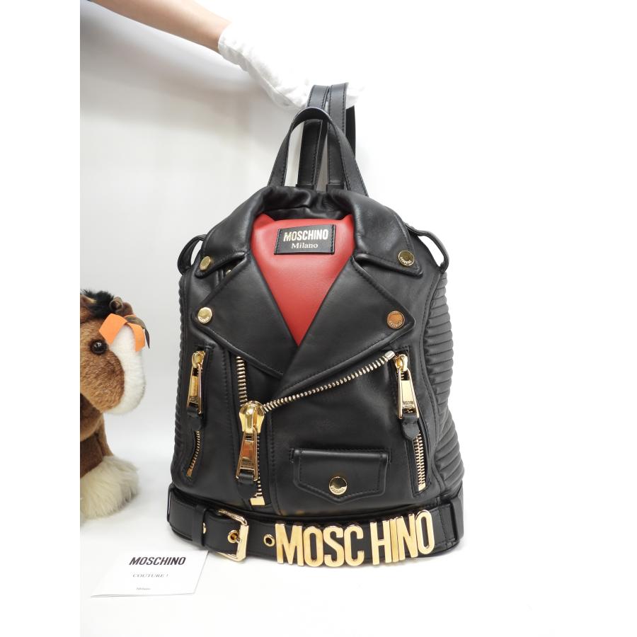 MOSCHINO モスキーノ バックパック レザー黒 ライダース ハンドバッグ 美品@ 52 : ブランドショップhaibanyaYahoo!店 - 通販 - Yahoo!ショッピング