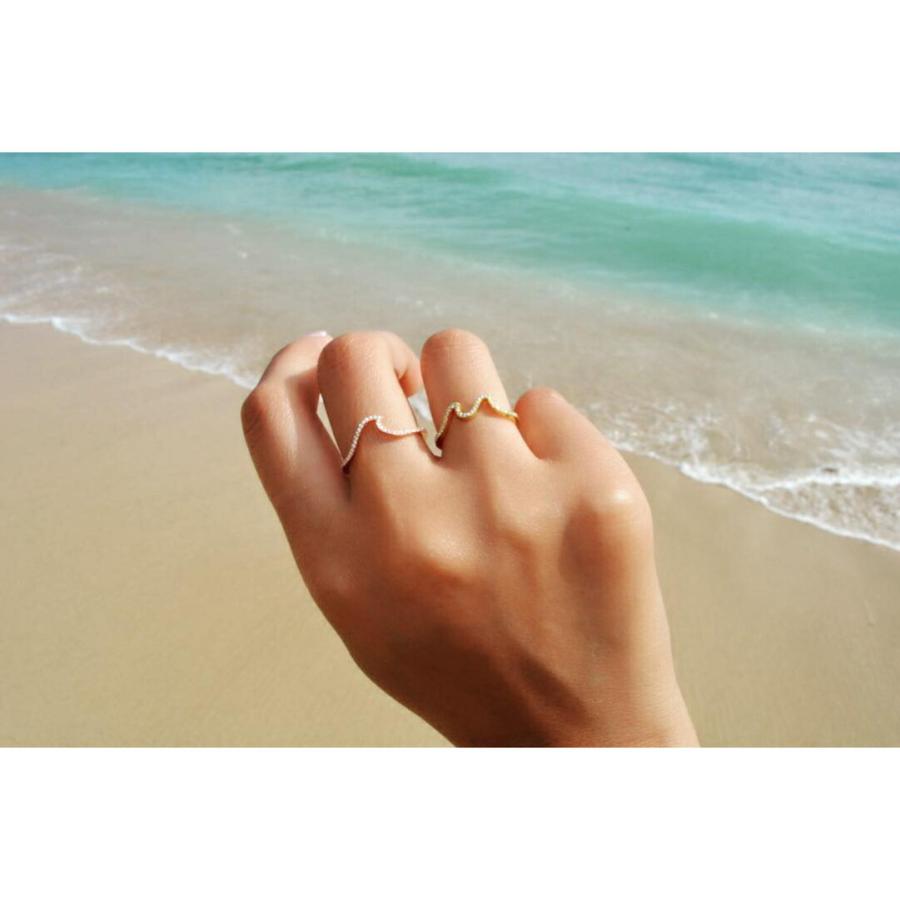 当店限定ハワイ直輸入ハワイアンジュエリー リング ダブル・ウェーブリング WAVE リング 1mm幅 極細 ウェーブリング 波 スワロフスキー レディース 指輪 ハワ… :two ...
