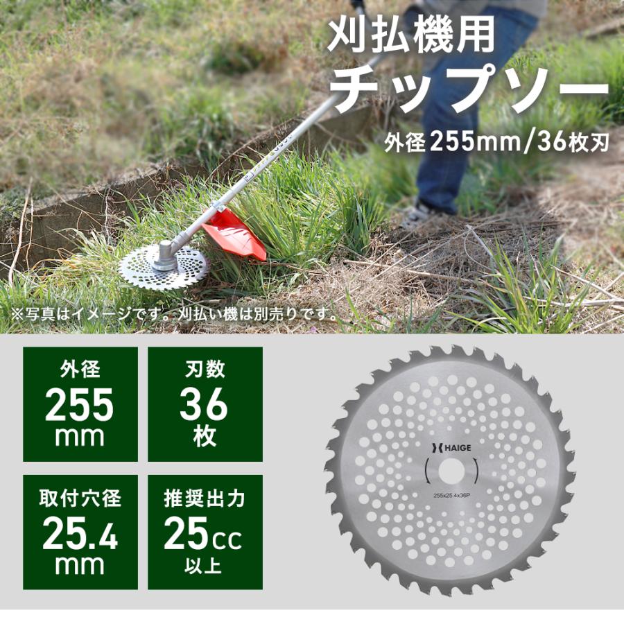 HAIGE 高品質チップソー 替刃 255mm 36枚刃【10枚セット】穴径25.4mm 草刈り機用 替え刃 刈払機 草刈機 : HAIGE - 通販 - Yahoo!ショッピング