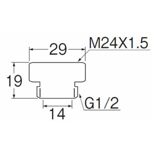 SANEI シャワーアダプター TOTO混合栓にSANEIシャワホースを接続 メネジM24X1.5 オネジG1/2 PT25-11 : はいじストア - 通販 - Yahoo!ショッピング