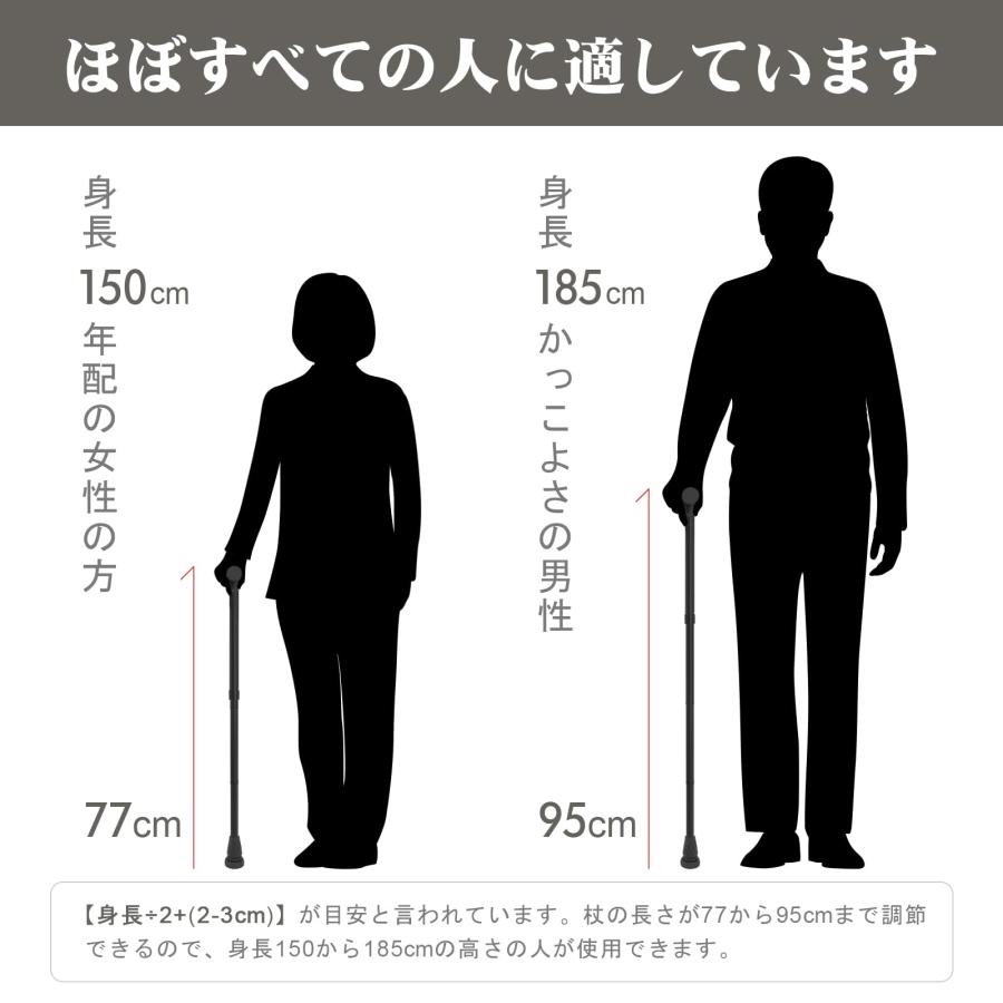 SONGWAY 杖 女性用 男性用 ステッキ 紳士 折りたたみ杖 軽量 おしゃれブラック : はいじストア - 通販 - Yahoo!ショッピング