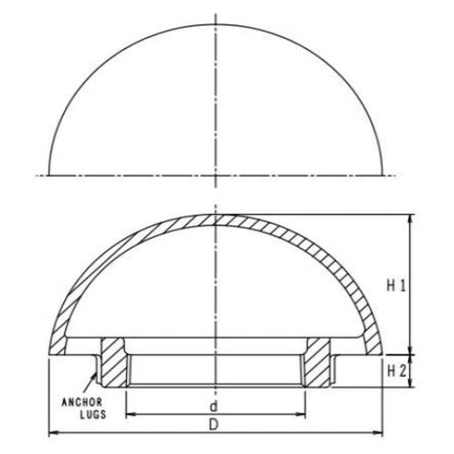 長谷川鋳工所:露出型アルミ合金鋳物製ベントキャップ 型式:VC-B2-40 : 配管部品 ヤフー店 - 通販 - Yahoo!ショッピング