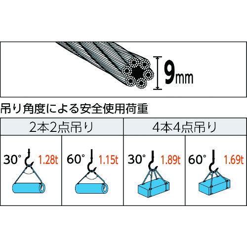 TRUSCO 玉掛けワイヤーロープ 段落し 9mmX4m ( TWD-9S4 ) トラスコ中山(株) :4892186:配管材料プロトキワ - 通販 - Yahoo!ショッピング