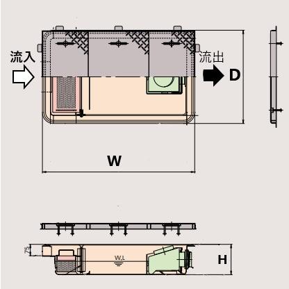 GFRA-N40EA グリストラップ 超浅型 側溝流入式 200H 鋼板製防錆塗装蓋 別枠式マンホール ホーコス : 配管スーパー.com ...