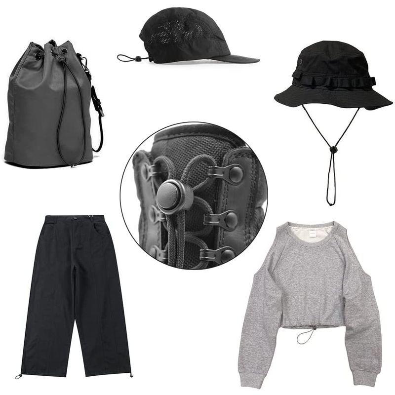 YFFSFDC 2つ穴 コードストッパー 20個セット コードロック スプリング 紐止め 靴 帽子 スポーツウェアなどの紐に 交換 補修用 【93%OFF!】