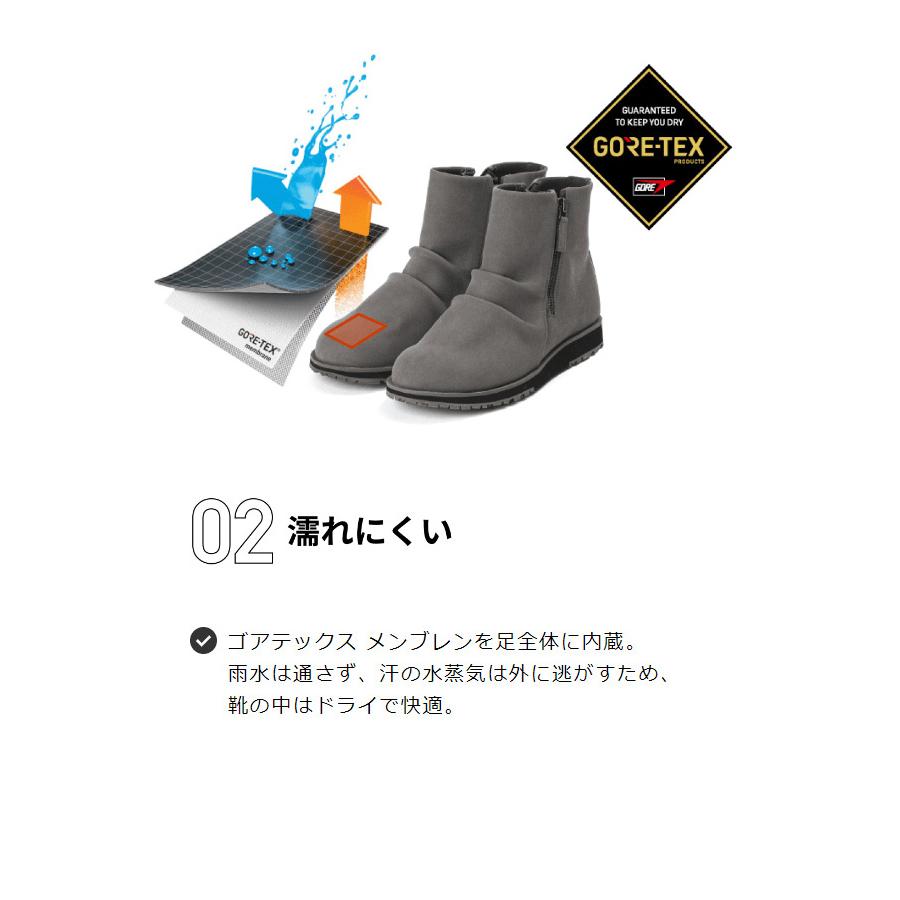 アシックス アキュアーズ ブーツ ショート レディース 4E 滑りにくい 防水 痛くない 柔らかい 軽量 ゴアテックス サイドジップ 疲れない 歩きやすい AO-10247 靴 : asc ...