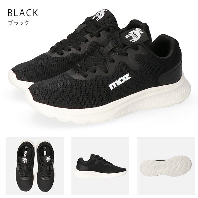 モズ moz スニーカー レディース 厚底 3E 幅広 黒 履きやすい 歩きやすい 疲れない おしゃれ 可愛い 軽量 MZ-6209 通学 通勤 シューズ 靴 :KBI-MZ-6209 ...