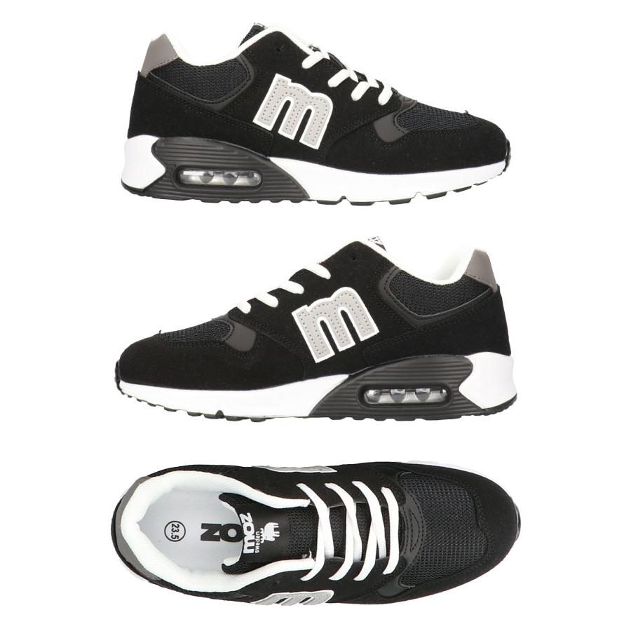 モズ moz スニーカー レディース エアークッション ローカット 疲れない 軽量 歩きやすい かっこいい かわいい MZ-9023 厚底 軽い シューズ 通勤 通学 靴 :KBI-MZ ...