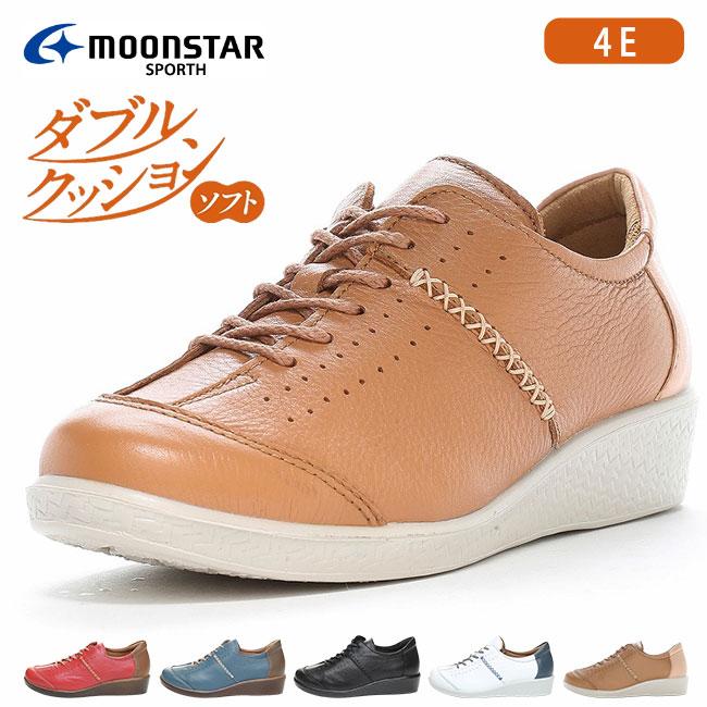 ムーンスター スポルス コンフォートシューズ レディース 外反母趾 4E