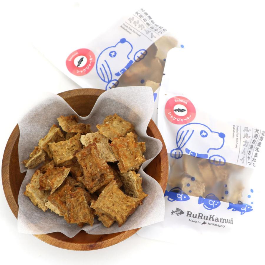 犬 おやつ 魚 鮭 ジャーキー 60g(30g×2袋)【犬オヤツ】 犬おやつ無添加国産 北海道 ドッグフード サーモン 鮭とば 魚ジャーキー メール便 送料無料 : 函館えさん昆布の会 ...