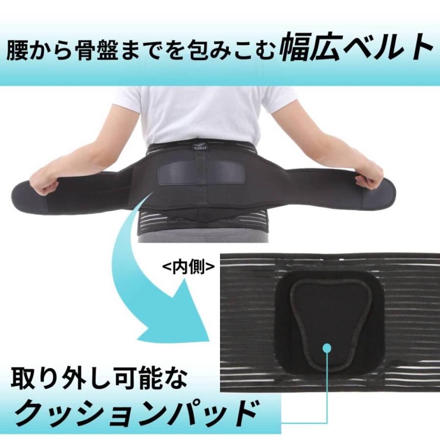 腰サポーター コルセット 腰用サポーター こし ベルト クッション パッド 腰椎 骨盤 女性 男性 メッシュ 通気性 スポーツ マジックテープ サポート FiCOLY FW-1 ...