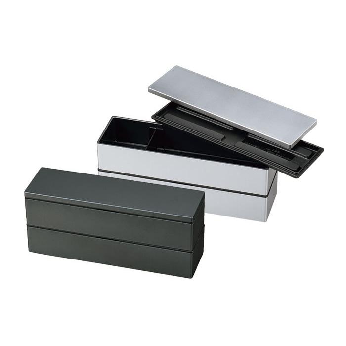 HAKOYA 弁当箱 2段 おしゃれ スリム二段弁当840 840ml メタリック 日本製 メンズスリム二段弁当 男性 高校男子 : ハコヤショップ ヤフー店 - 通販 - Yahoo!ショッピング