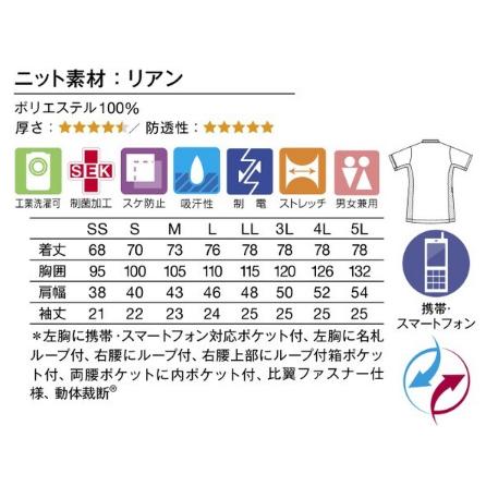 KAZEN 998 カゼン スクラブ 白衣 ナースウェア 男女兼用 半袖 工業洗濯可 制菌加工 透け防止 吸汗 制電 ストレッチ Vネック ループ付き スマホ用ポケット : 白衣ネット ヤフー ...