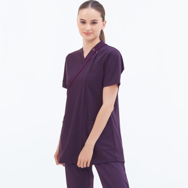 AY5557 ナガイレーベン ドクターウェア ナースウェア スクラブ 白衣 女性用 女子 半袖 涼感素材 エアーアームカット 動きやすい 高機能 ナチュラルカラー :AY5557:白衣ネット ...