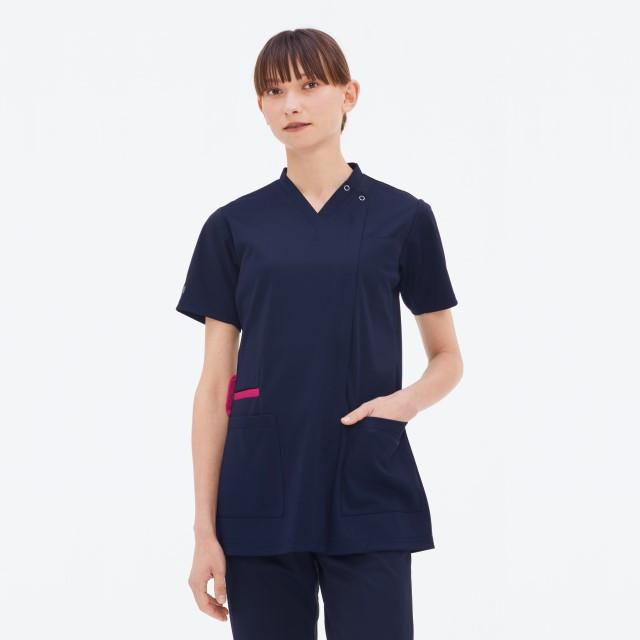 AY5557 ナガイレーベン ドクターウェア ナースウェア スクラブ 白衣 女性用 女子 半袖 涼感素材 エアーアームカット 動きやすい 高機能 ナチュラルカラー :AY5557:白衣ネット ...