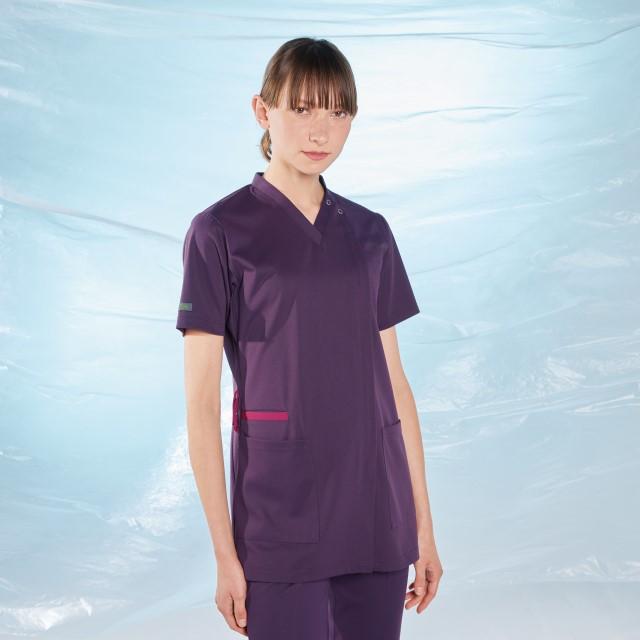 AY5557 ナガイレーベン ドクターウェア ナースウェア スクラブ 白衣 女性用 女子 半袖 涼感素材 エアーアームカット 動きやすい 高機能 ナチュラルカラー :AY5557:白衣ネット ...