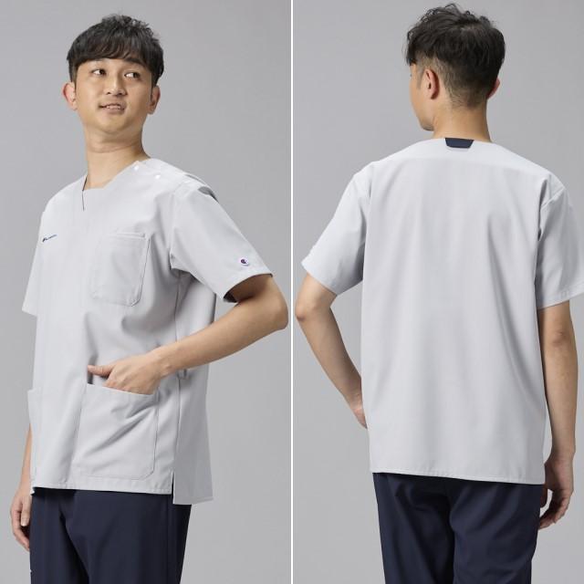 HS8121 Champion チャンピオン スクラブ メディカルウェア 男女兼用 プルオーバー 制菌加工 静電気帯電防止 ストレッチ 吸水 ...