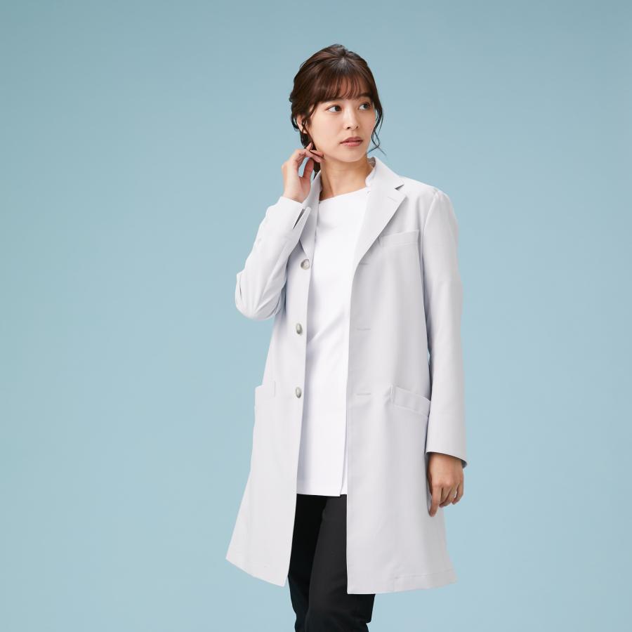 KAZEN KZN115 カゼン ドクターウェア ユーティリティコート 男女兼用 工業洗濯可 制菌加工 透け防止 制電 ストレッチ 防汚 タブレットポケット PHSポケット : 白衣ネット ...