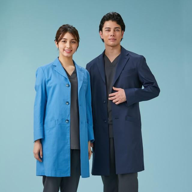 KAZEN KZN115 カゼン ドクターウェア ユーティリティコート 男女兼用 工業洗濯可 制菌加工 透け防止 制電 ストレッチ 防汚 タブレットポケット PHSポケット : 白衣ネット ...