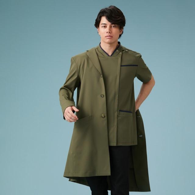 KAZEN KZN115 カゼン ドクターウェア ユーティリティコート 男女兼用 工業洗濯可 制菌加工 透け防止 制電 ストレッチ 防汚 タブレットポケット PHSポケット : 白衣ネット ...