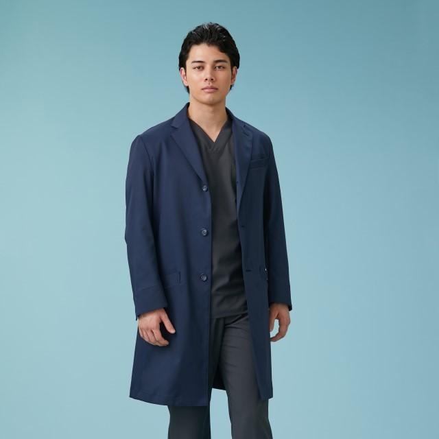 KAZEN KZN115 カゼン ドクターウェア ユーティリティコート 男女兼用 工業洗濯可 制菌加工 透け防止 制電 ストレッチ 防汚 タブレットポケット PHSポケット : 白衣ネット ...