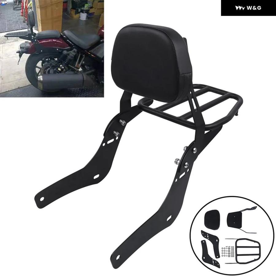 【並行輸入品】 ホンダ レブル 1100T CMX1100 2017-2025 2024 助手席側 リアバックレスト シーシーバー ラゲッジラックアクセサリー付き カスタム パーツ ...