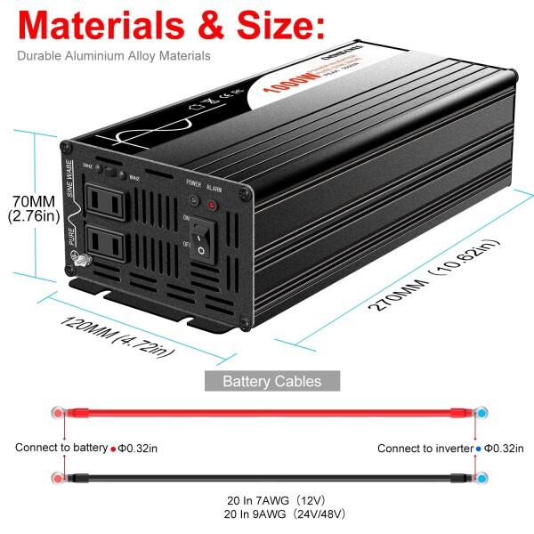 Xijia純正弦波 インバーター1000W 12V-100V DCをAC 変換器 50Hz/60Hz 瞬間最大2000W 車から家庭用電源 非常 :55065017064:白山SHOP ...